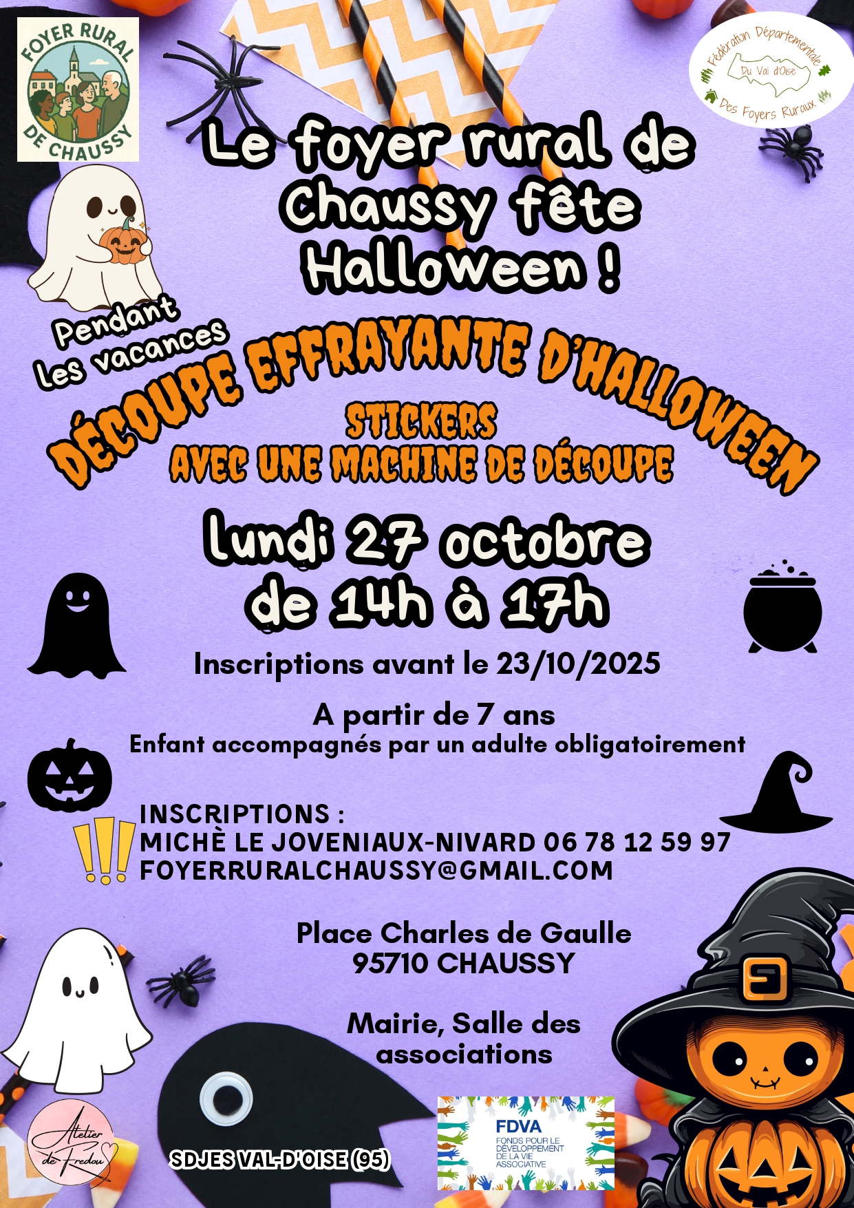 Découpe effrayante d’Halloween lundi 27 octobre 2025 FR DE CHAUSSY ...